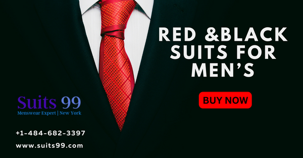 Exploring the Contrasts Between Red and Black Slim Fit Suits for Men ...
