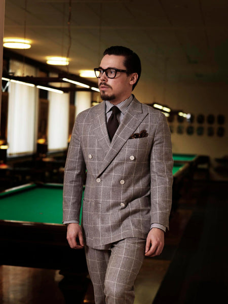 Dress to Impress: Unleash Your Style with a Tan Windowpane Suit – Suits99